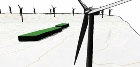 Projet d'implantation d'un parc d'éoliennes, simulation vidéo en 3D avec QGIS - Formation QGIS